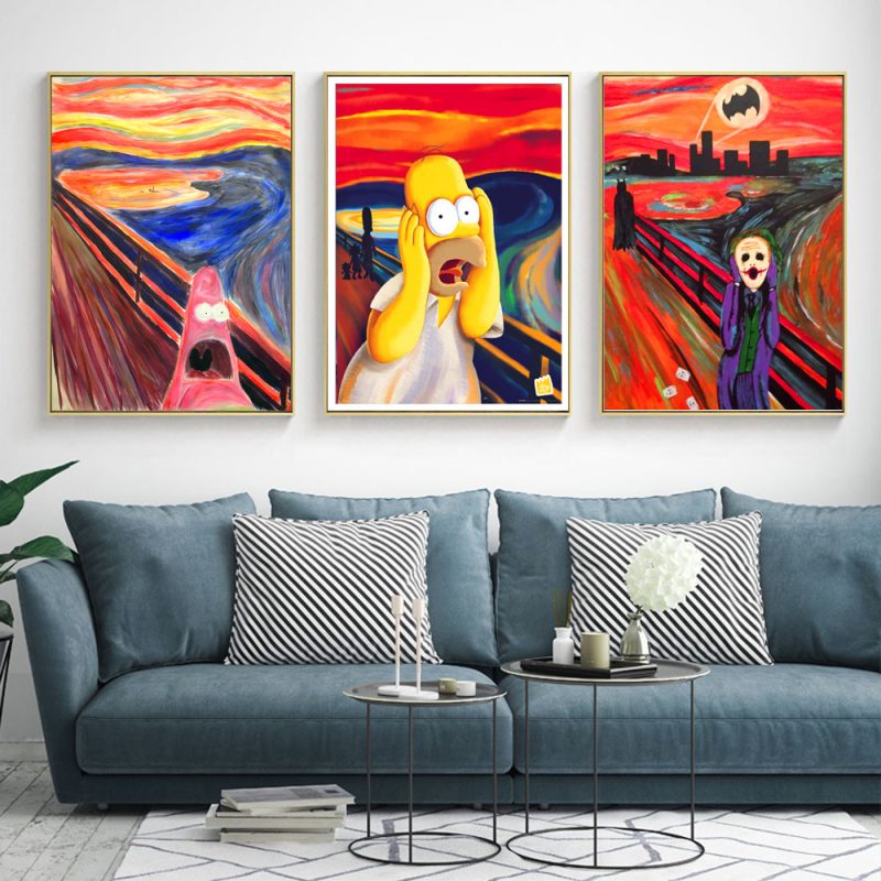 Homer Simpson Scream Canvas Art Print Poster For Home Decor Unframed ...