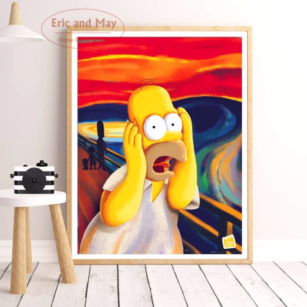 Homer Simpson Scream Canvas Art Print Poster For Home Decor Unframed ...