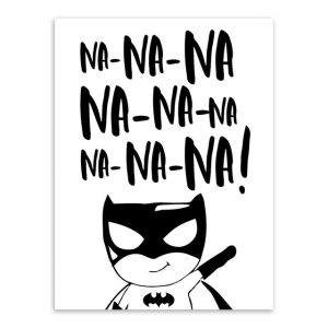 Batman Nordic Wall Art Canvas Black White Superhero Quotes Poster ...