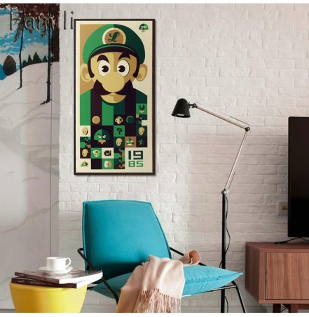 Super Mario Bros Retro Japanese Game Art Canvas Poster Unframed ...