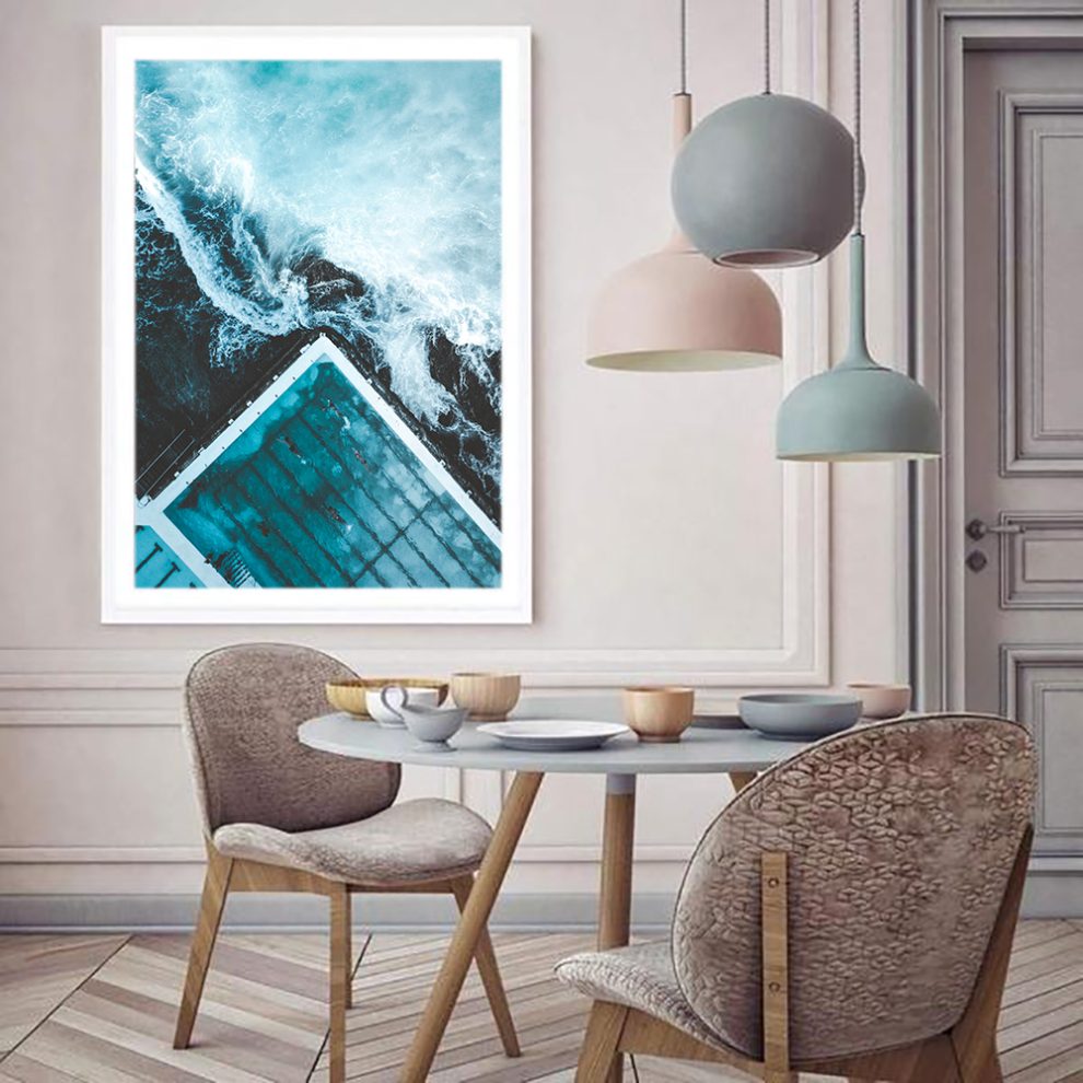 Ocean Seascape Canvas Painting Swimming Pool Pop Art For Living Room ...