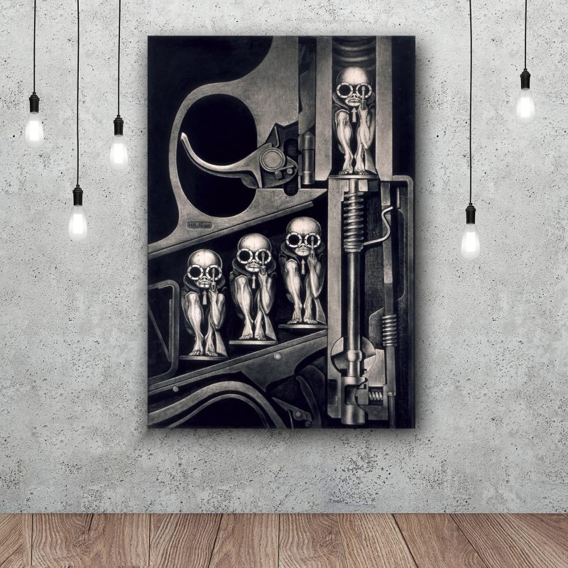 Hr Giger Li Ii Silk Fabric Art Poster For Wall 12×18 24x36inch ...
