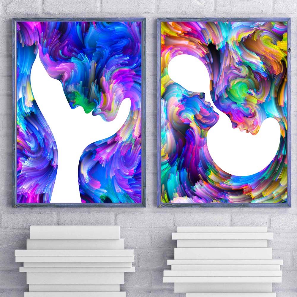 Abstract Dpartisan Wall Art Canvas Prints Colorful Unframed Posters ...