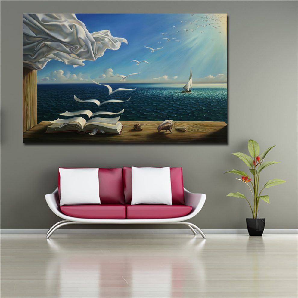 Vladimir Kush Salvador Dali Inspired Waves Sailboat Canvas Art Print ...