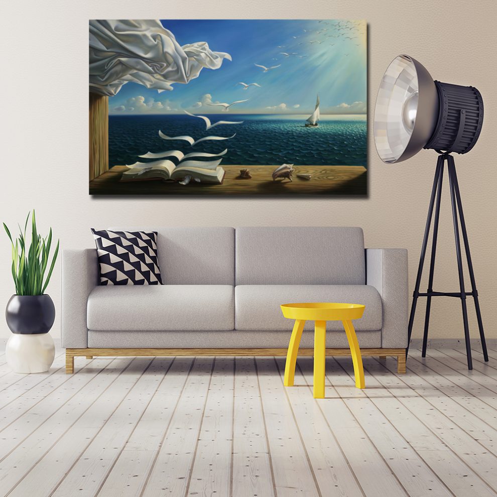 Vladimir Kush Salvador Dali Inspired Waves Sailboat Canvas Art Print ...