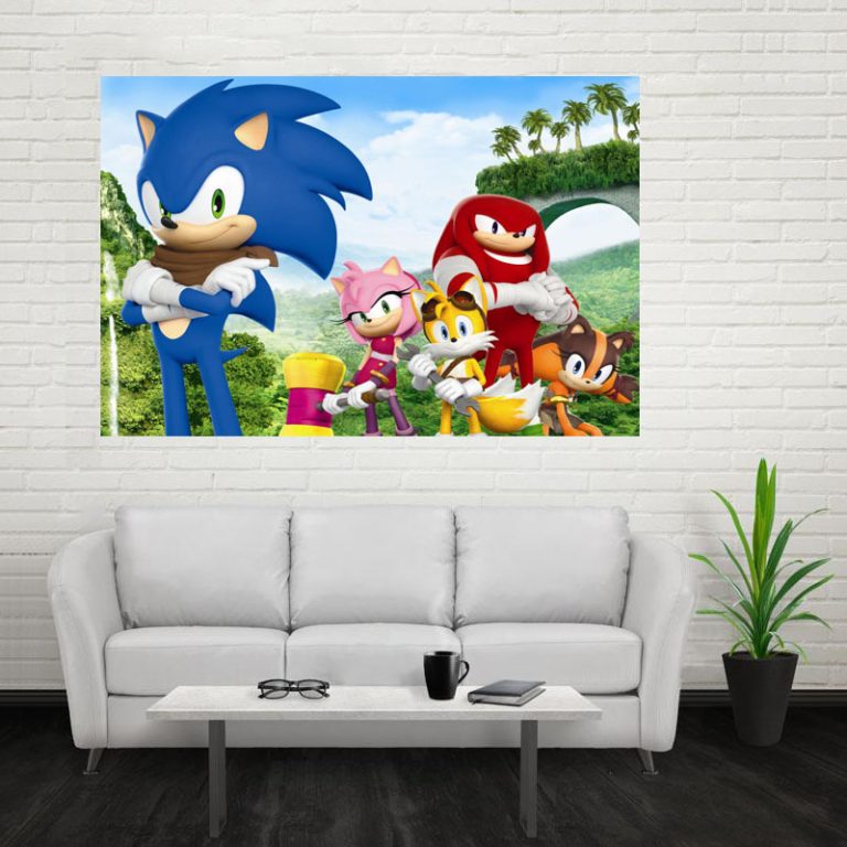 Sonic Hedgehog Custom Satin Silk Wall Poster Cloth Fabric Print ...