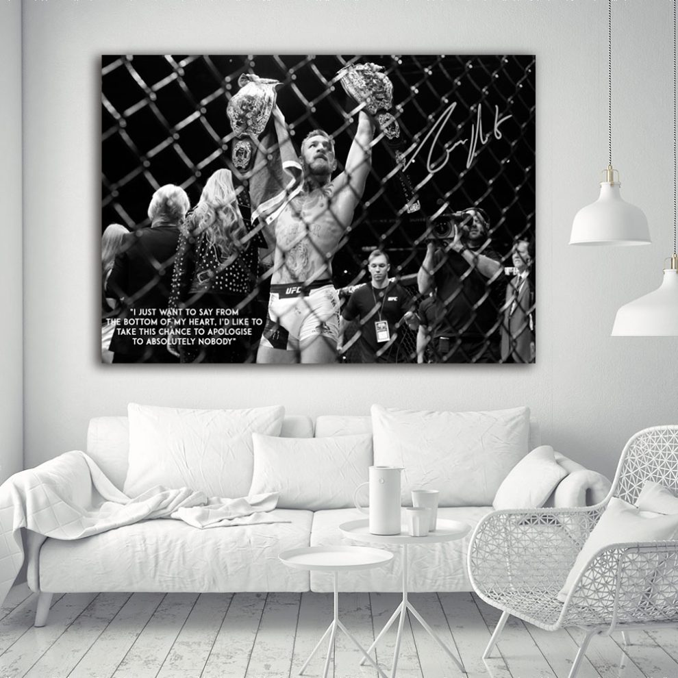 Ufc Conor Mcgregor Dual Championship Canvas Art Framed Wall Painting ...