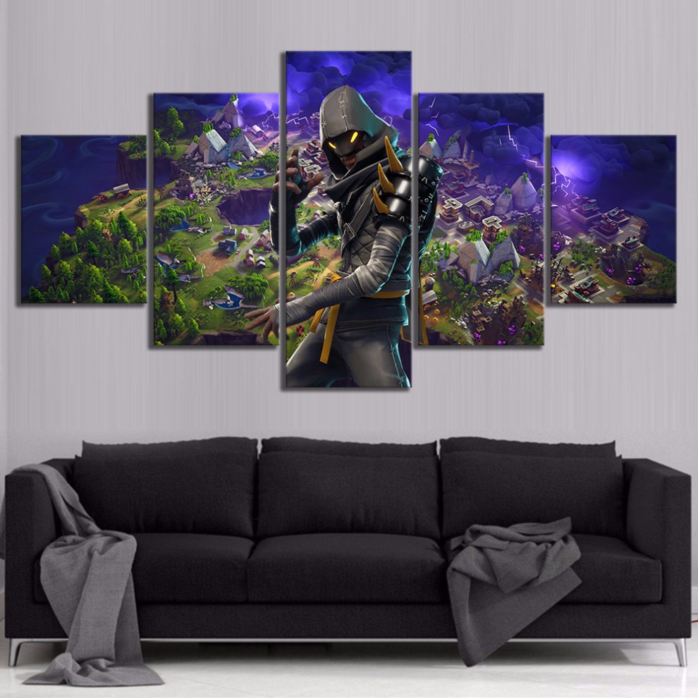 Fortnite Battle Royale 5piece Wall Art Poster Set Video Game Landscape ...