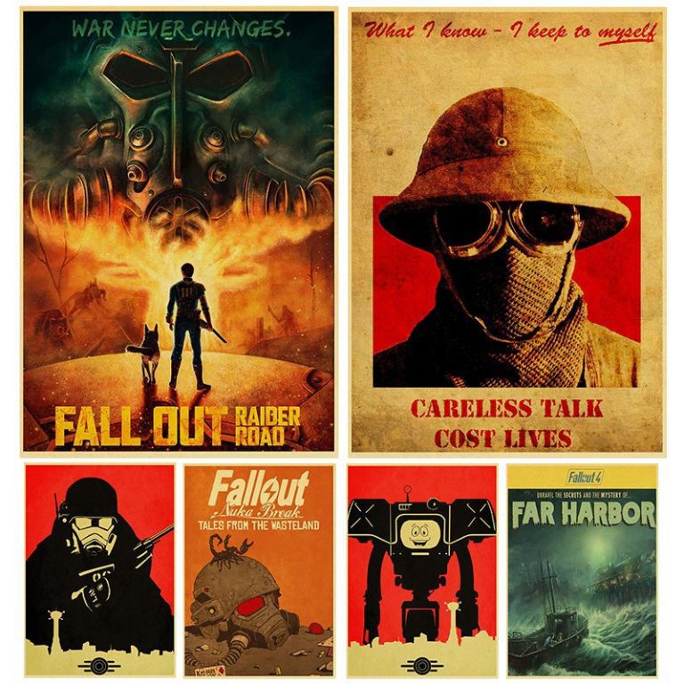 Retrostyle Fallout 4 Kraft Paper Poster For Gaming Home Decor ...
