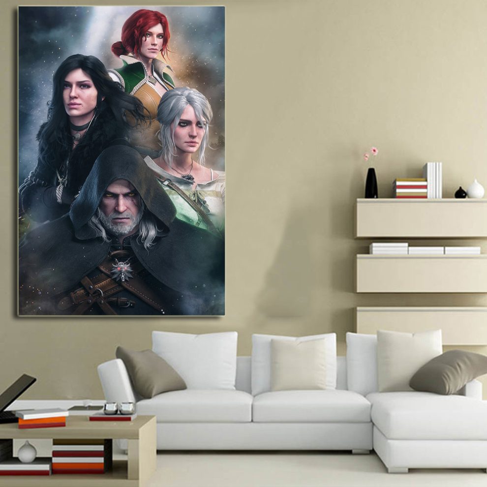 Witcher 3 Hd Canvas Wall Art Geralt Ciri Yennefer Triss Posters ...