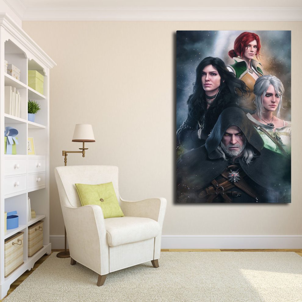 Witcher 3 Hd Canvas Wall Art Geralt Ciri Yennefer Triss Posters ...