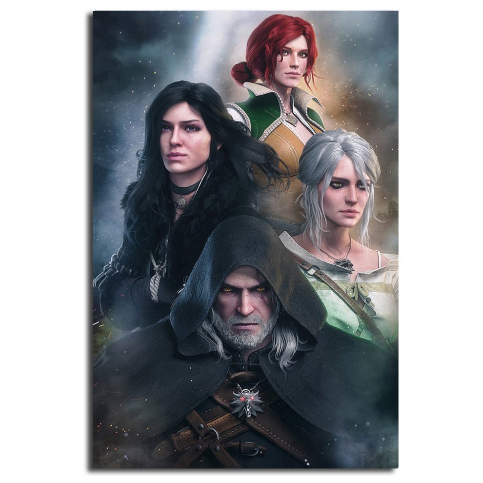 Witcher 3 Hd Canvas Wall Art Geralt Ciri Yennefer Triss Posters ...