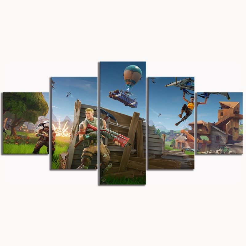 Fortnite Battle Royale 5piece Canvas Wall Art Poster Set For Living ...