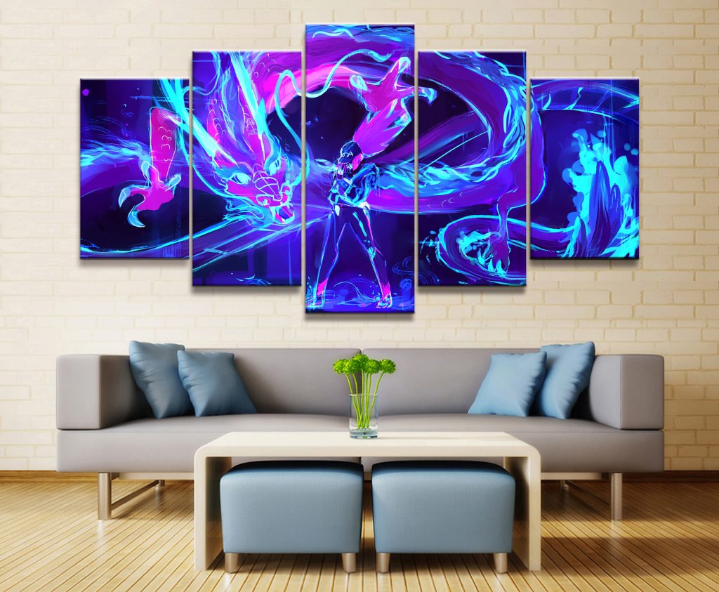 Kaisa Kda Graffiti 5piece Canvas Wall Art League Of Legends Game Poster ...