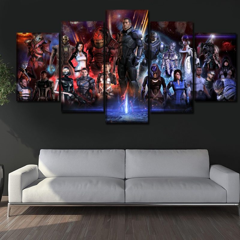Mass Effect Game Hd Canvas Wall Art 5piece Modular Poster Set ...