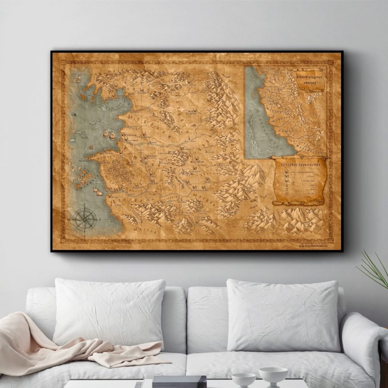 Witcher 3 World Map Canvas Art Unframed Living Room Wall Print Poster ...