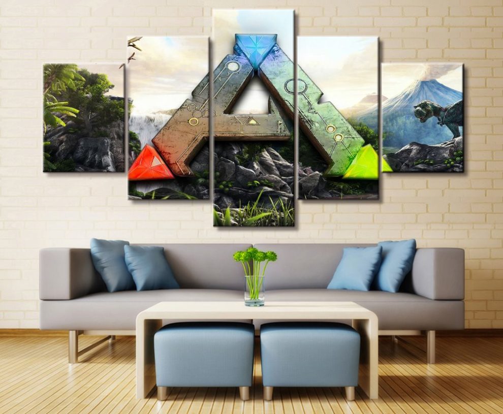 Ark Survival Evolved Hd Canvas Wall Art 5 Panel Game Poster - WePosters ...