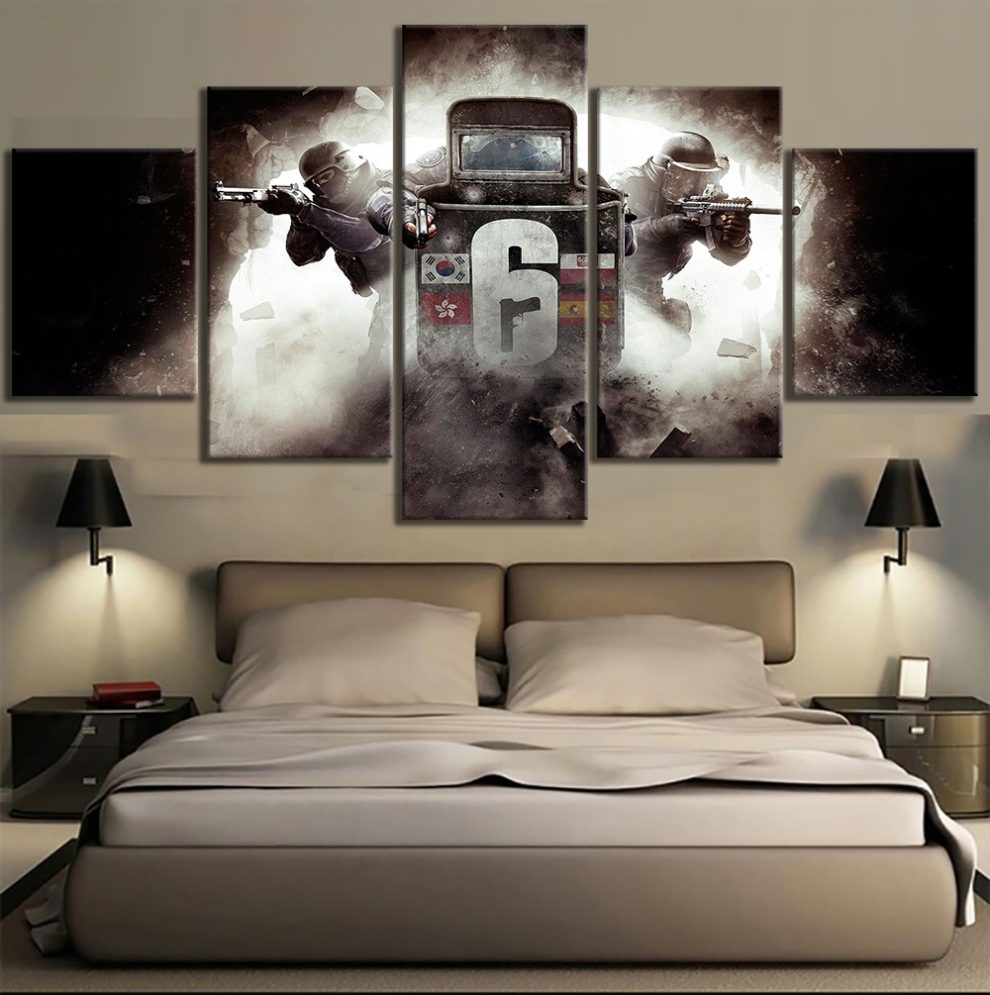 Tom Clancys Rainbow Six Siege 5piece Canvas Wall Art For Gamers ...