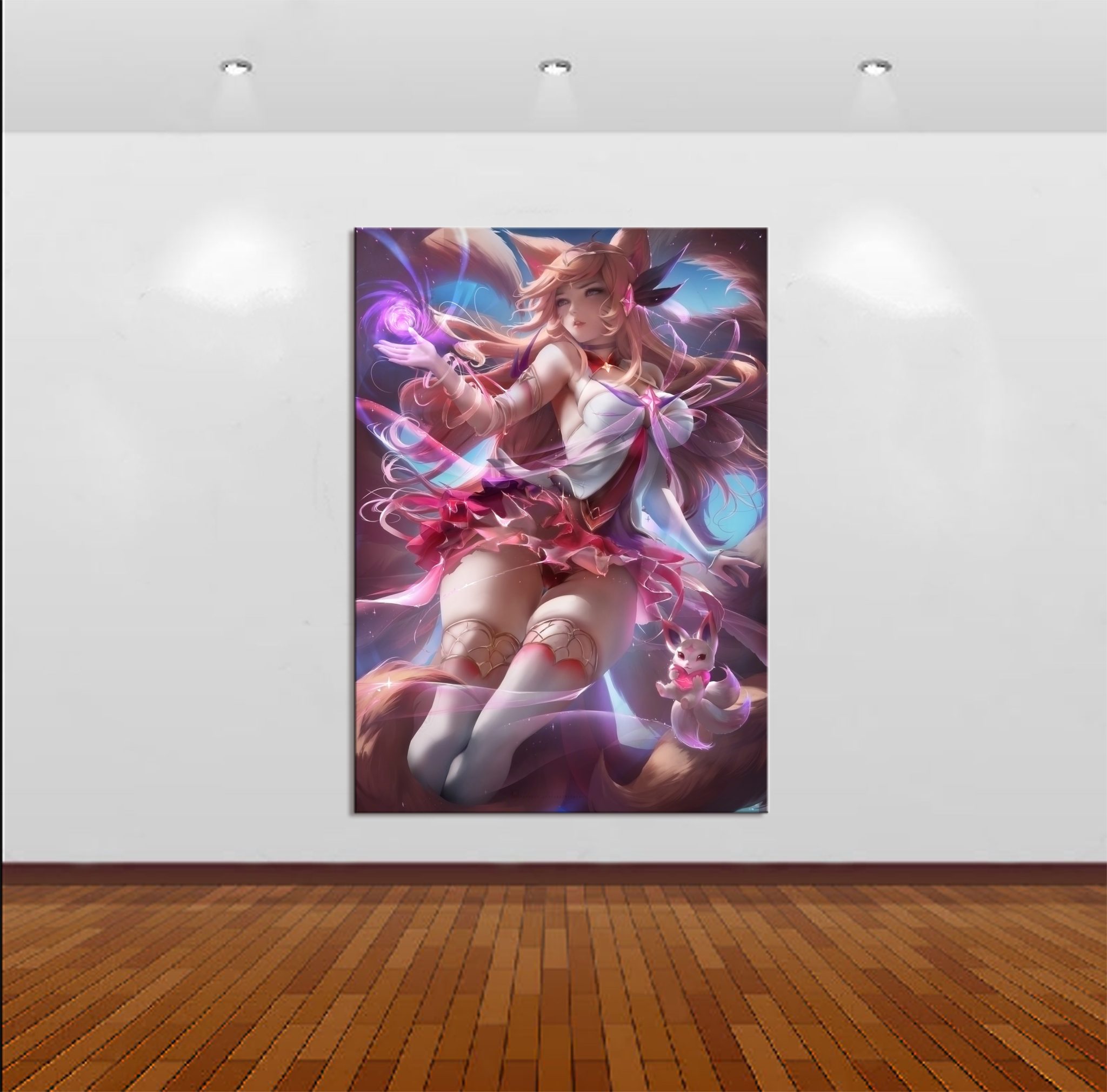 League Of Legends Ahri Game Art Canvas Print For Living Room ...