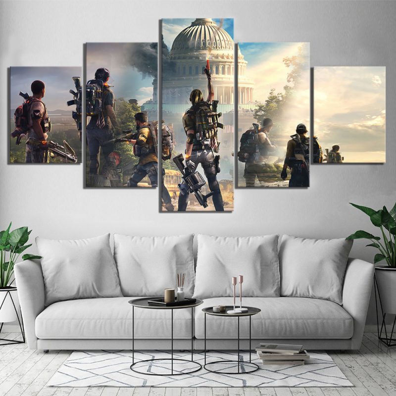 Tom Clancys Division 2 Canvas Wall Art 5 Piece Hd Print Set - WePosters ...