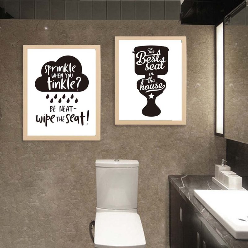 Modern Bathroom Wall Art Canvas Painting Of Life Quotes Poster For ...