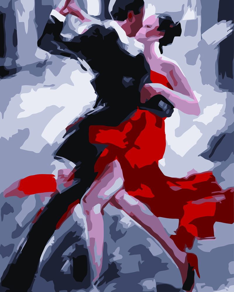Tango Dancers Pop Art Oil Painting By Numbers Unframed Wall Artwork ...