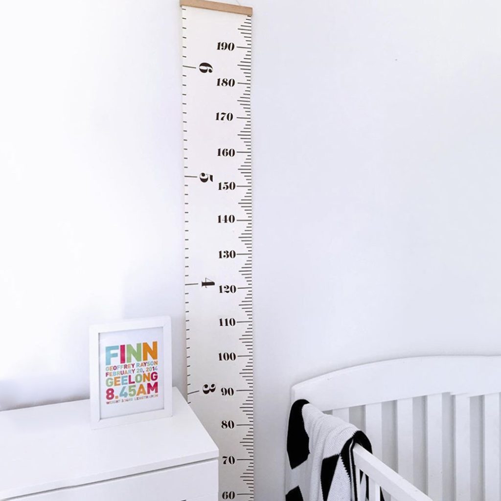 Ecofriendly Wooden Growth Chart Wallmounted Kids Height Measure Sticker ...