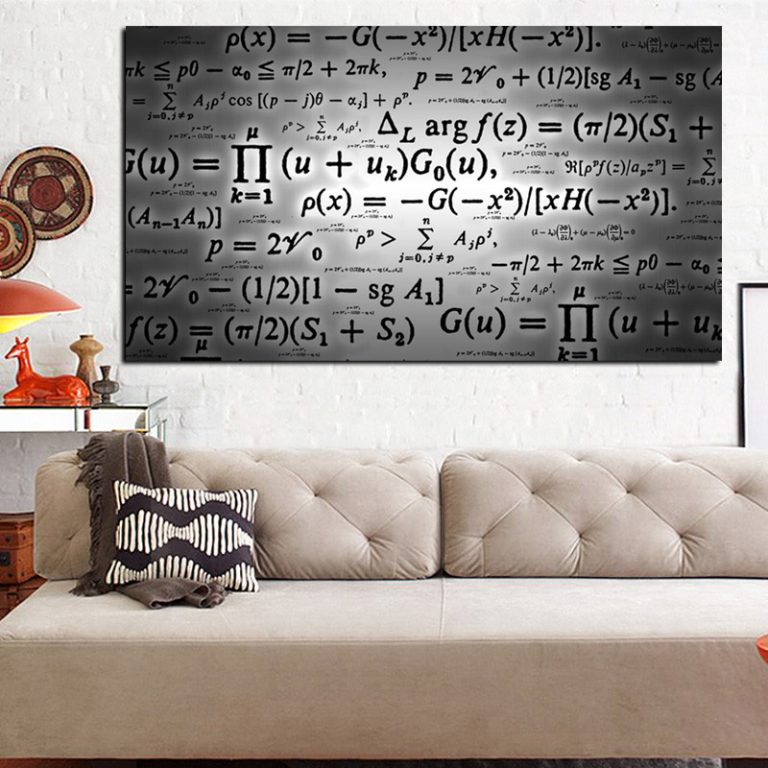 Albert Einstein Mathematics Formula Digital Canvas Art For Living Room ...