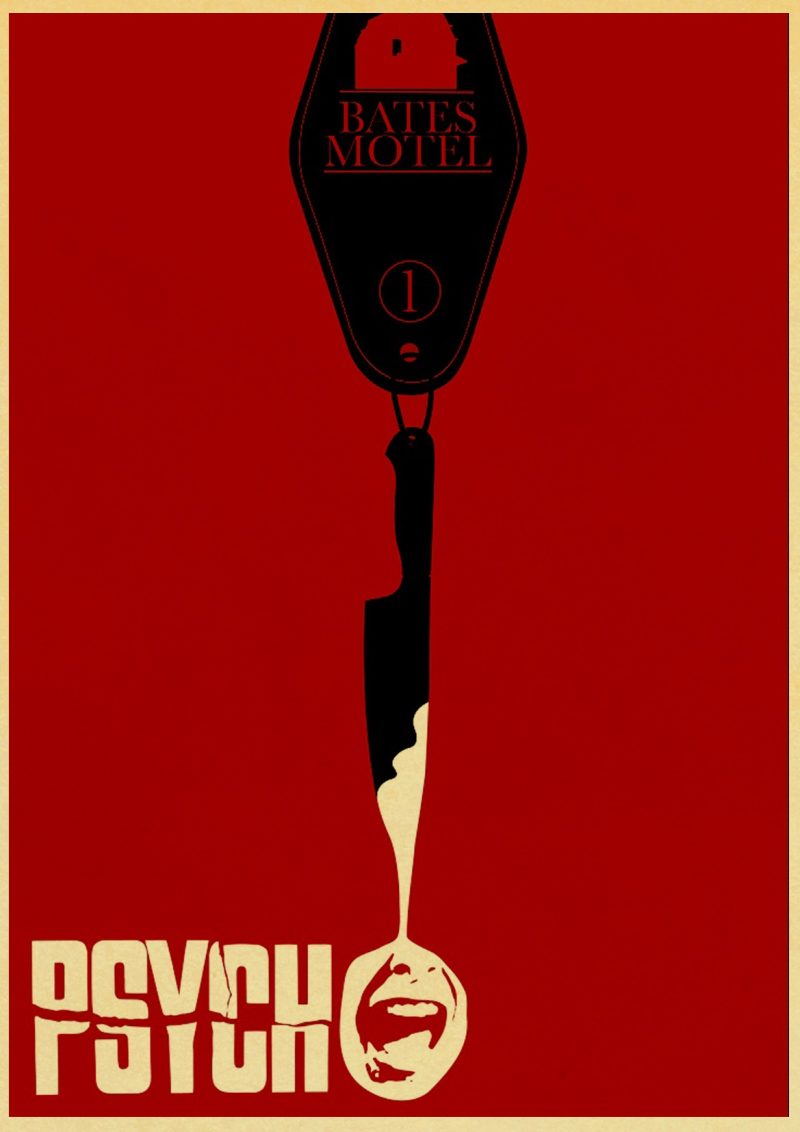 Retro Psycho Horror Film High Definition Wall Art Poster For Room Decor ...