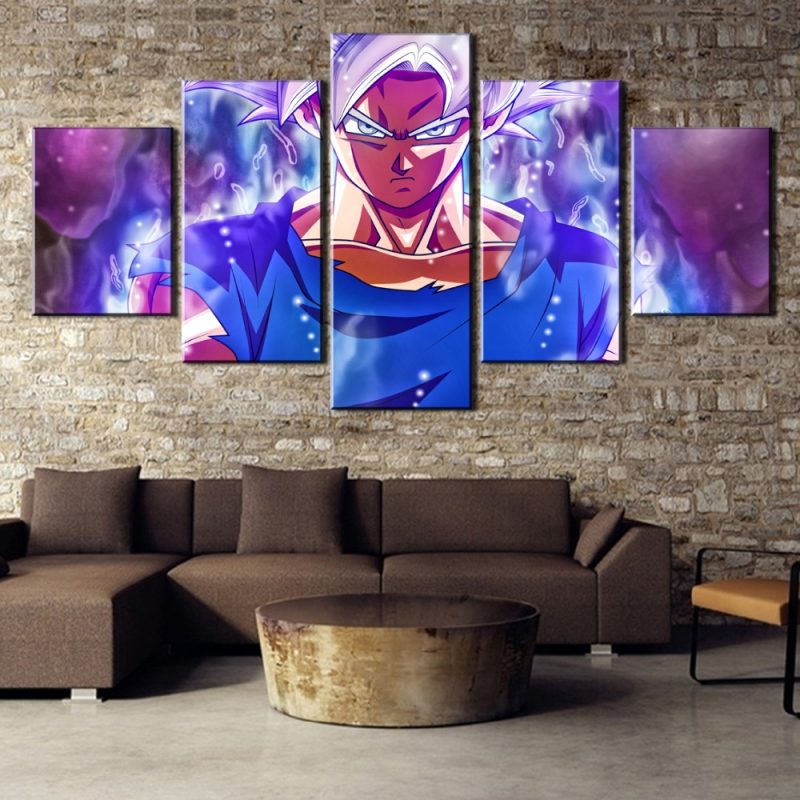 Ultra Instinct Goku Super Saiyan Silver Dragon Ball 5piece Canvas Art ...