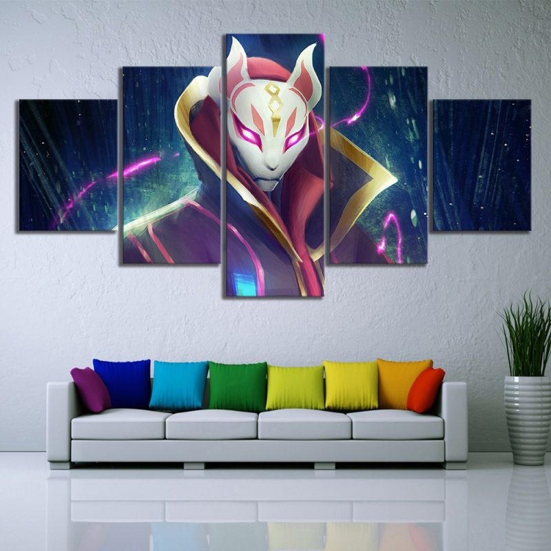 5piece Fortnite Battle Royale Drift Canvas Wall Art Home Decor Set ...