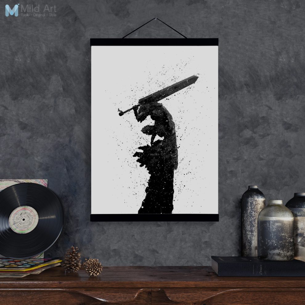 Japanese Berserk Guts Abstract Pop Art Canvas Poster For Home Decor ...