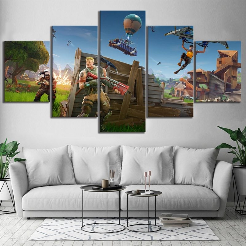 Fortnite Battle Royale 5piece Canvas Wall Art For Gaming Room ...