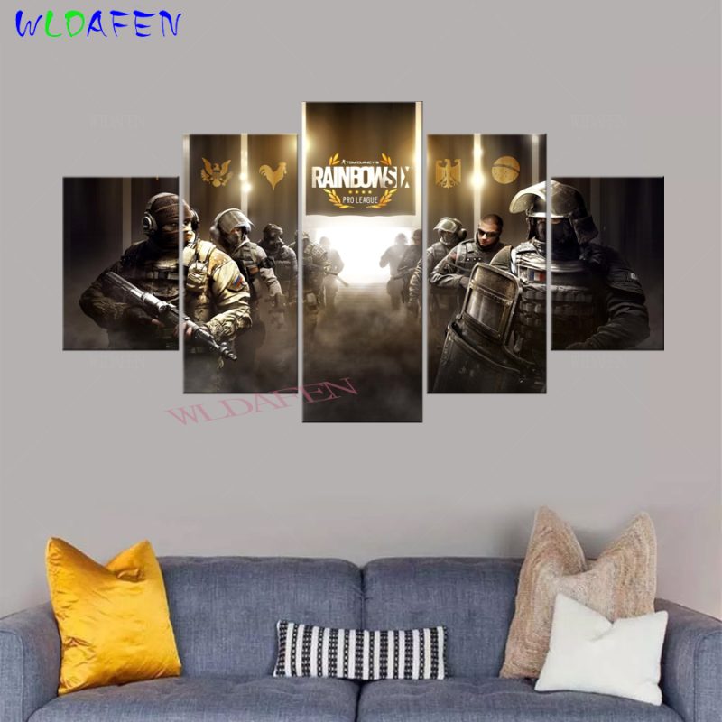 Rainbow Six Siege Game Poster 5piece Modern Wall Art Featuring All ...