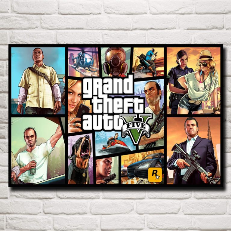 Grand Theft Auto V Art Poster Gta 5 Silk Print Various Sizes ...