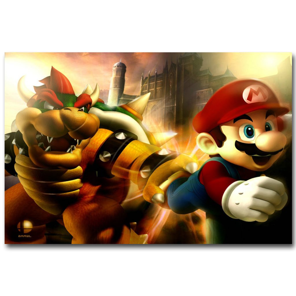 Super Mario Bros Bowser Silk Poster Video Game Wall Art 13x2024x36 ...