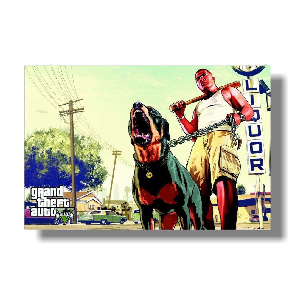 Gta 5 Grand Theft Auto V Silk Art Poster For Game Room Decor ...