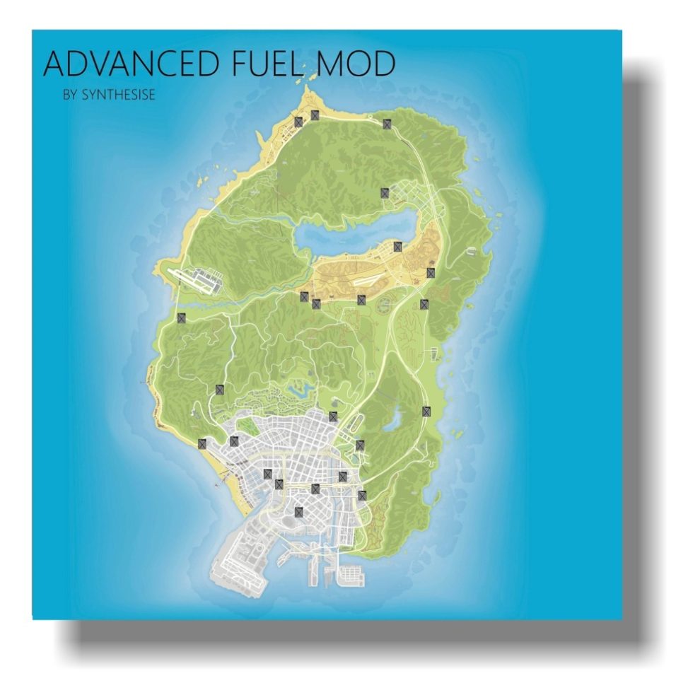 Grand Theft Auto V Hd Topographic Map Wall Poster For Home Decor ...