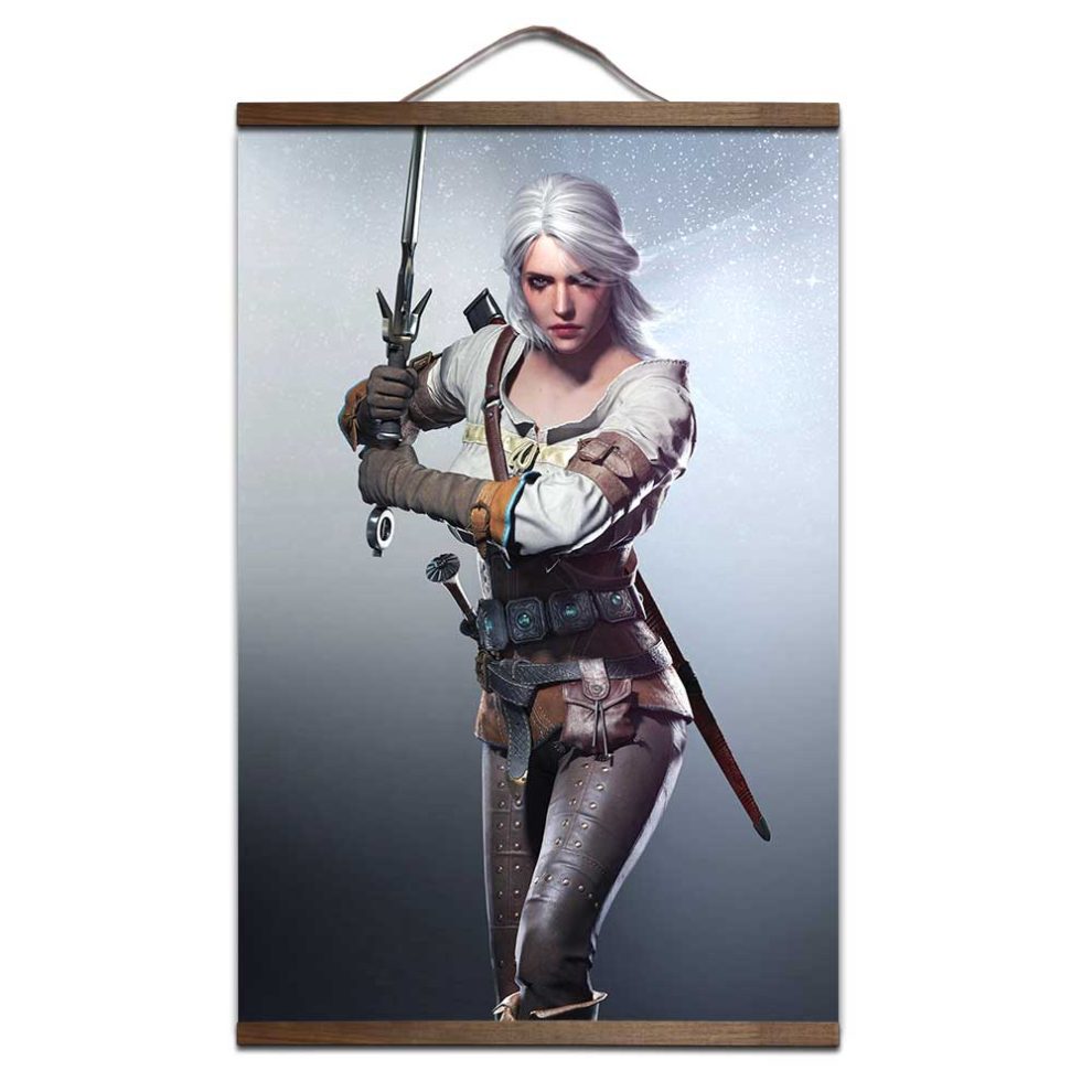Witcher 3 Wild Hunt Hd Canvas Solid Wood Hanging Scroll Poster ...