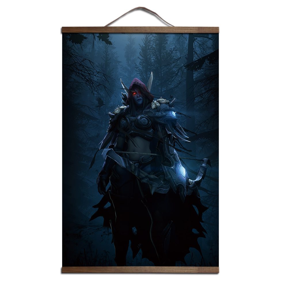 World Of Warcraft Sylvanas Windrunner Canvas Poster With Solid Wood ...