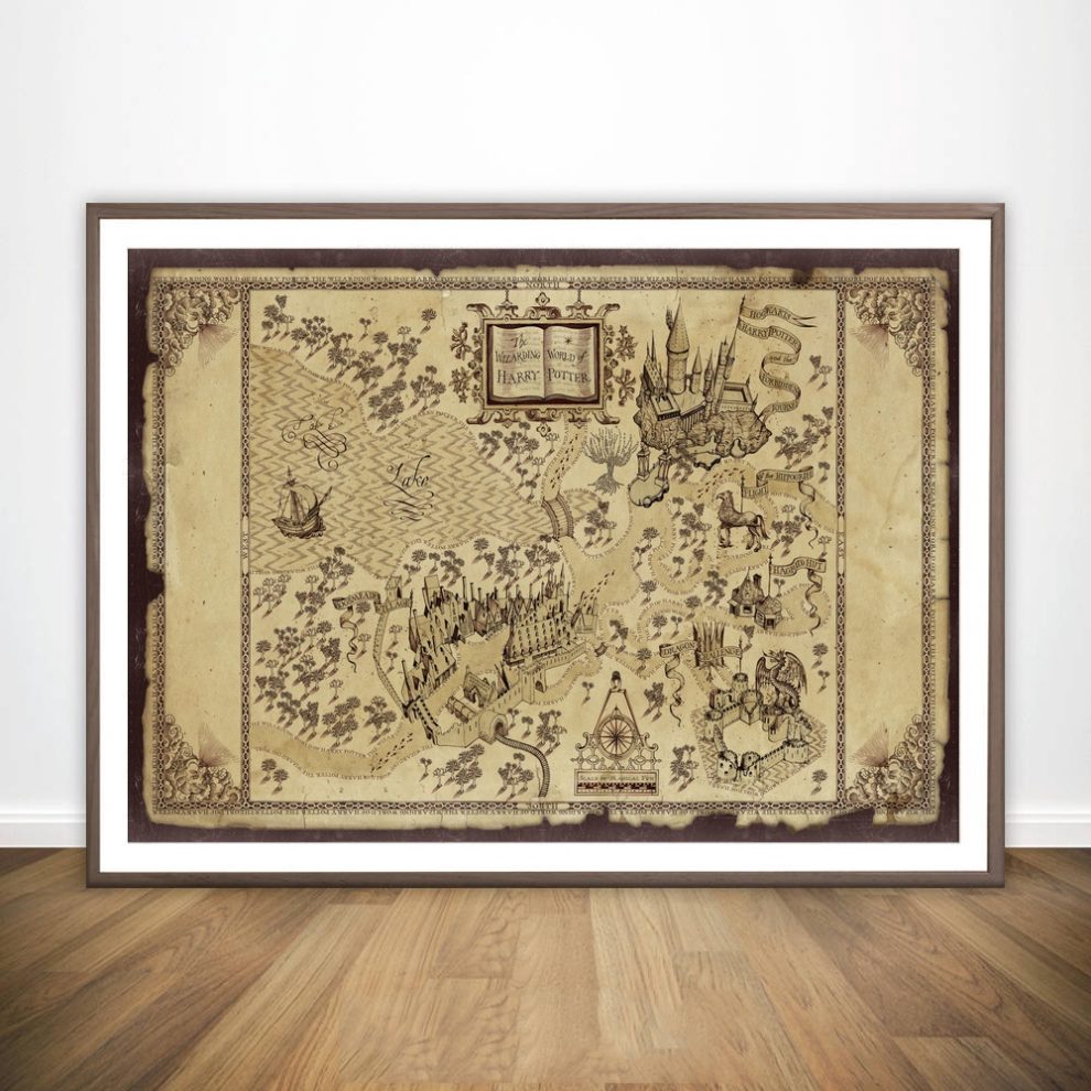 Harry Potter Wizarding World Map Silk Wall Art Poster No Frame ...