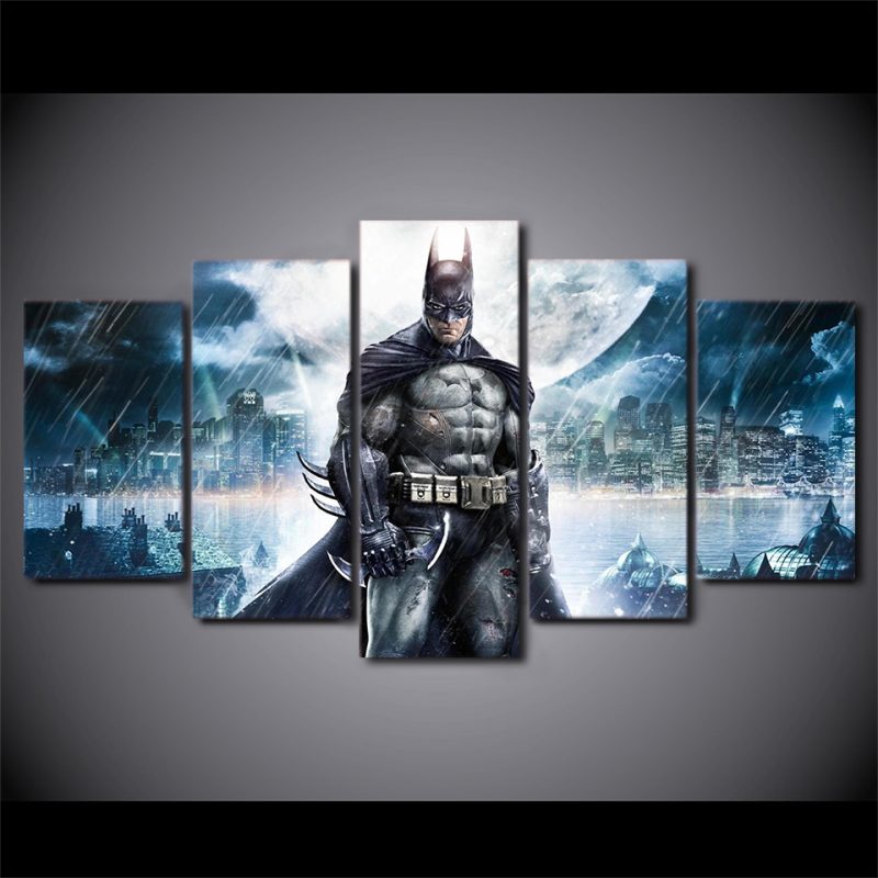 Batman 5panel Hd Printed Modern Canvas Wall Art For Home Decor ...