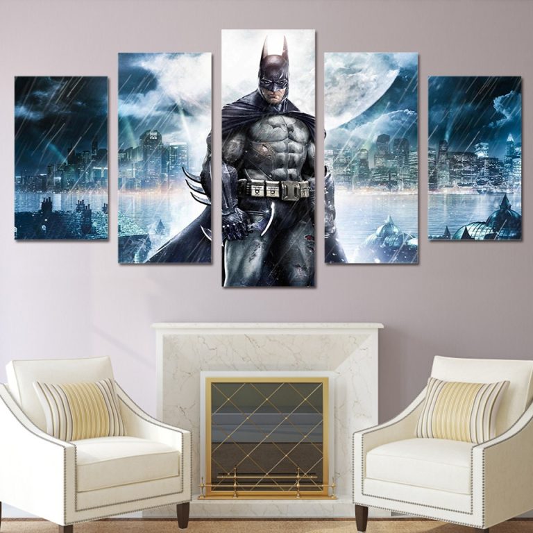 Batman 5panel Hd Printed Modern Canvas Wall Art For Home Decor ...