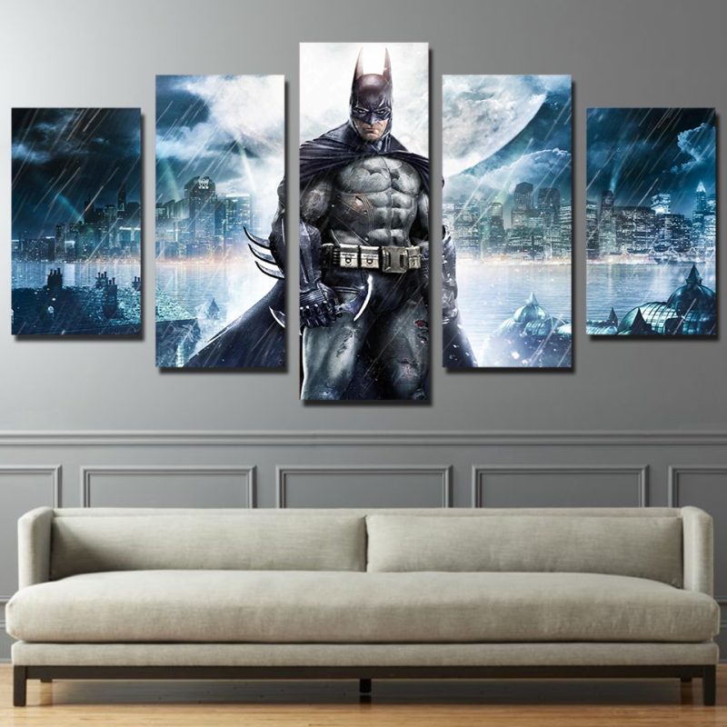 Batman 5panel Hd Printed Modern Canvas Wall Art For Home Decor ...