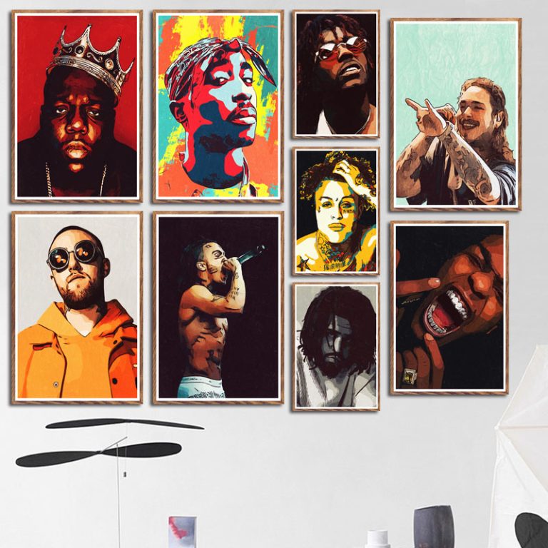 Mac Miller 2pac Biggie Lil Peep Hip Hop Legends Silk Wall Poster ...