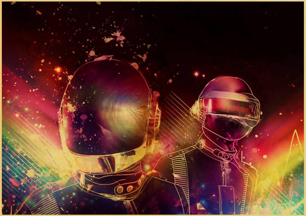Daft Punk Retro Band Poster Vintage Kraft Paper Wall Art Print ...