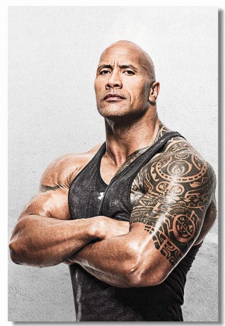 Dwayne Johnson The Rock Bodybuilding Canvas Wall Decal Poster 0396 ...