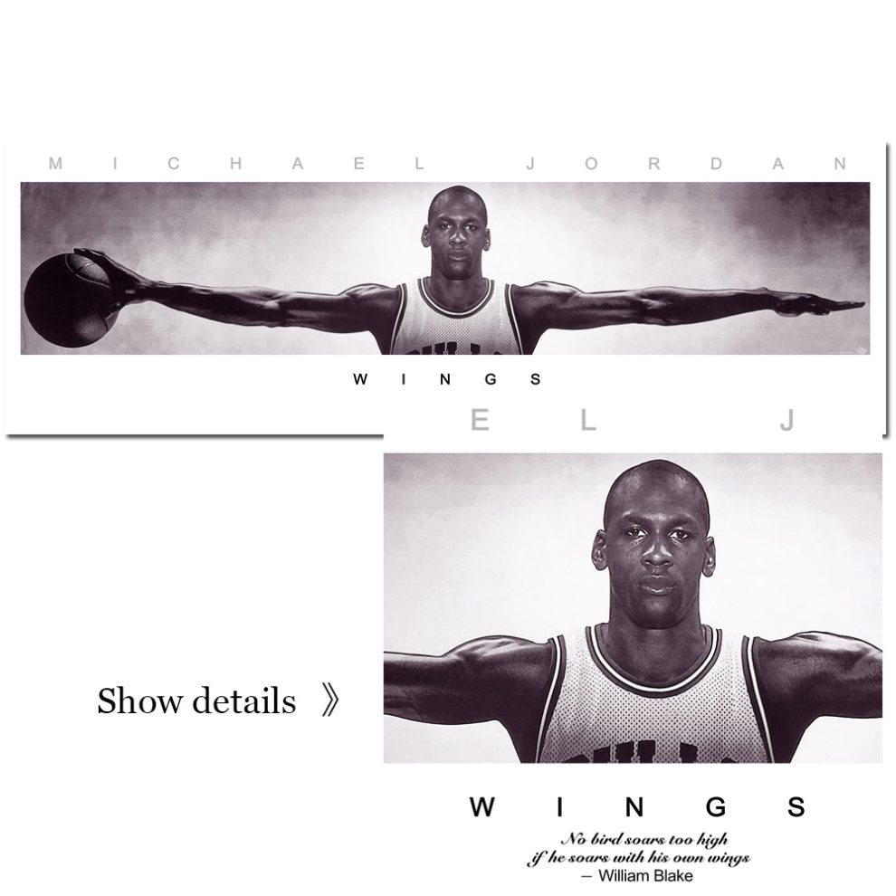 Michael Jordan Wings Silk Poster Basketball Art Print For Home Decor ...
