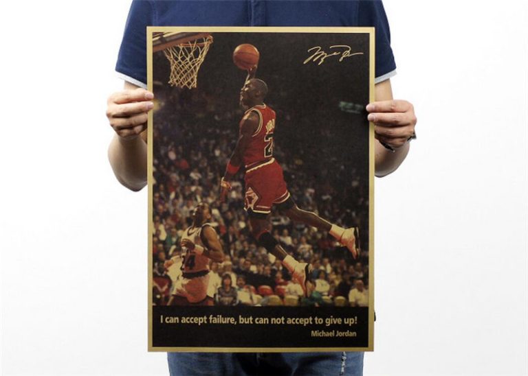 Michael Jordan Vintage Nba Superstar Mvp Retro Poster Kraft Paper Wall ...