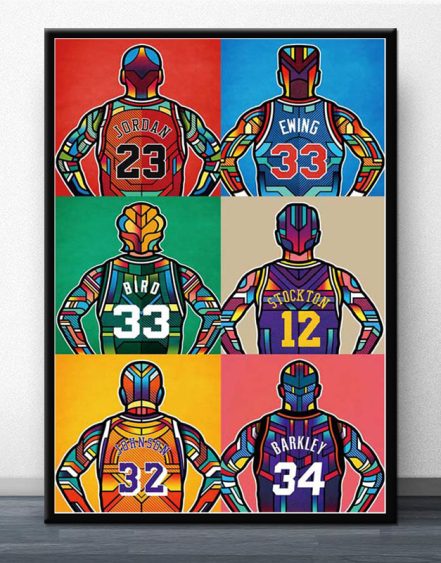 Kobe Bryant Michael Jordan Nba Stars Last Supper Silk Poster ...